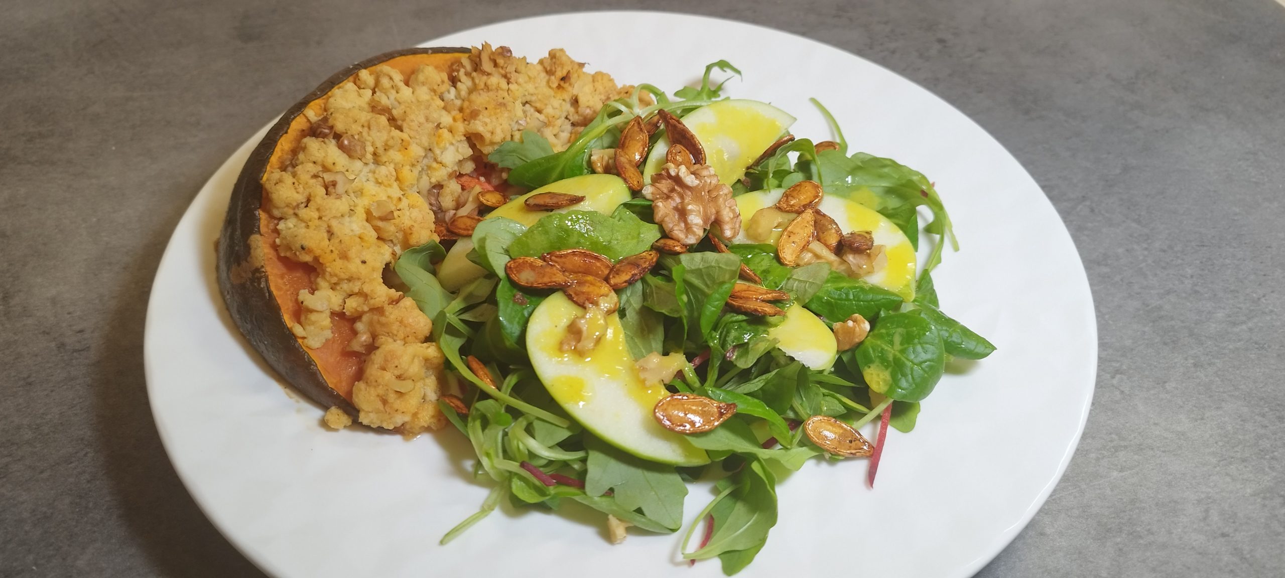 Crumble de Potiron au Chèvre | Salade Gourmande